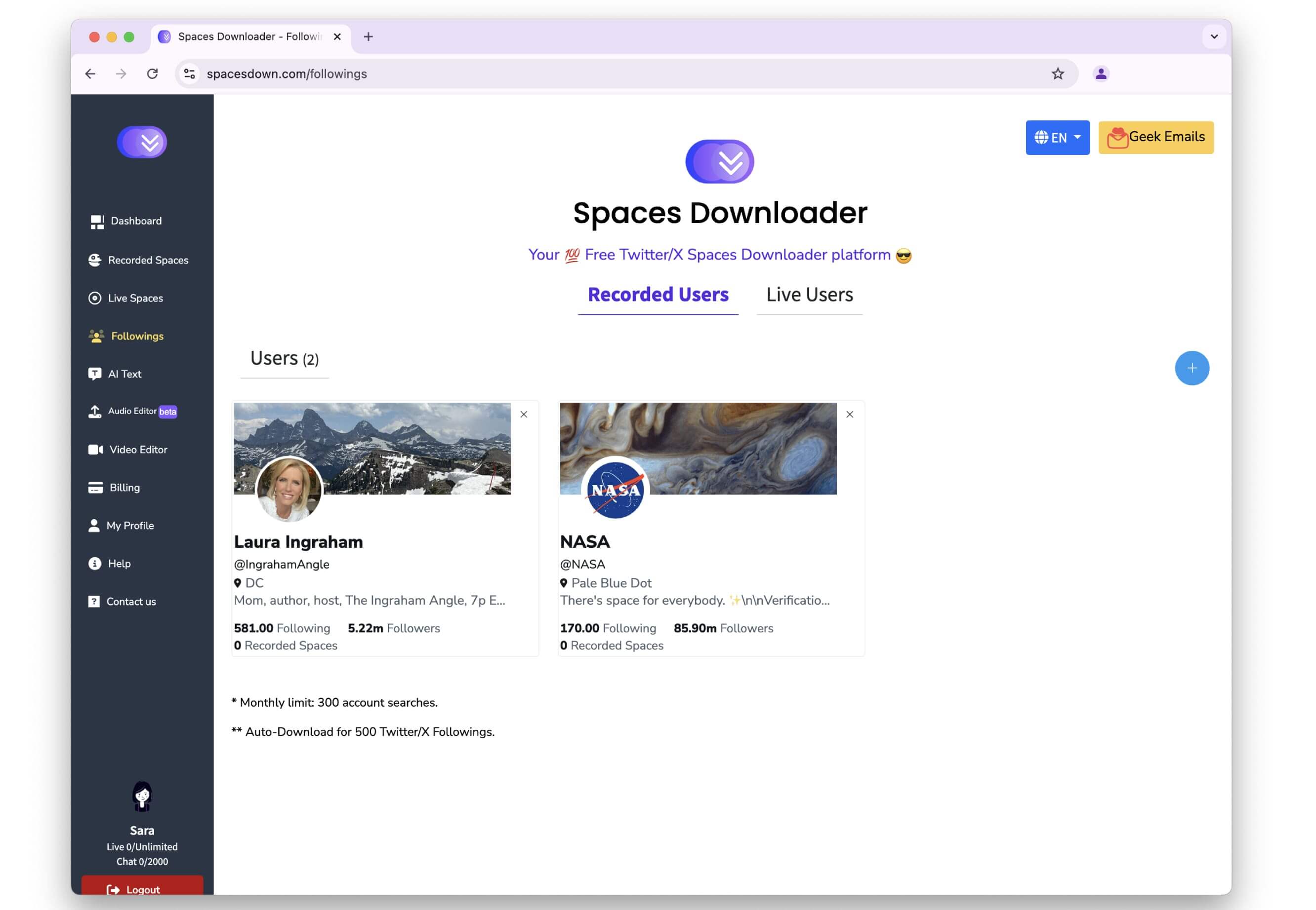 Spaces Downloader